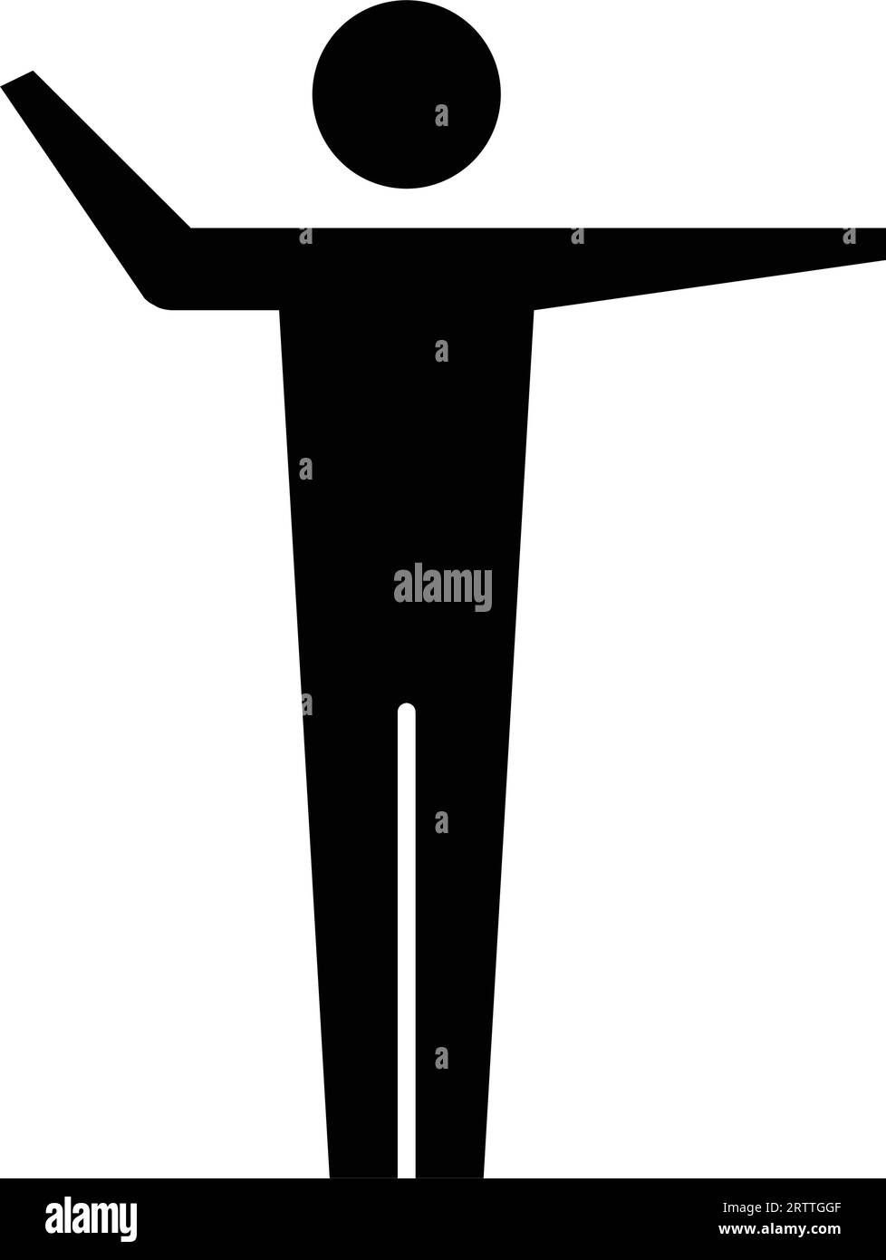 Man icon open arms vector male person with raised hands symbol in a ...