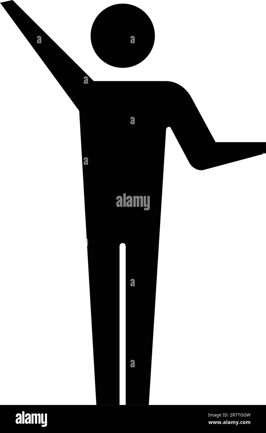 Man icon open arms vector male person with raised hands symbol in a ...