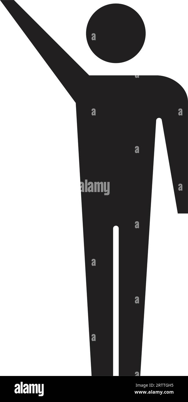 Man icon open arms vector male person with raised hands symbol in a ...