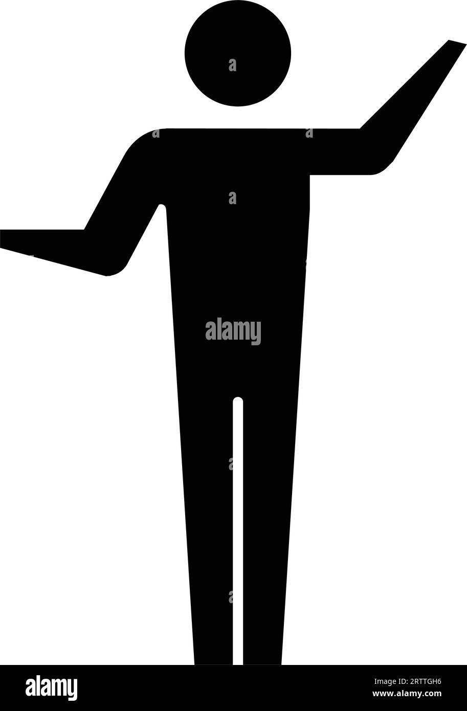 Man icon open arms vector male person with raised hands symbol in a ...