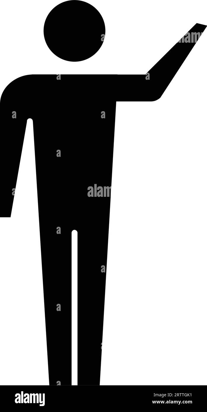 Man icon open arms vector male person with raised hands symbol in a ...