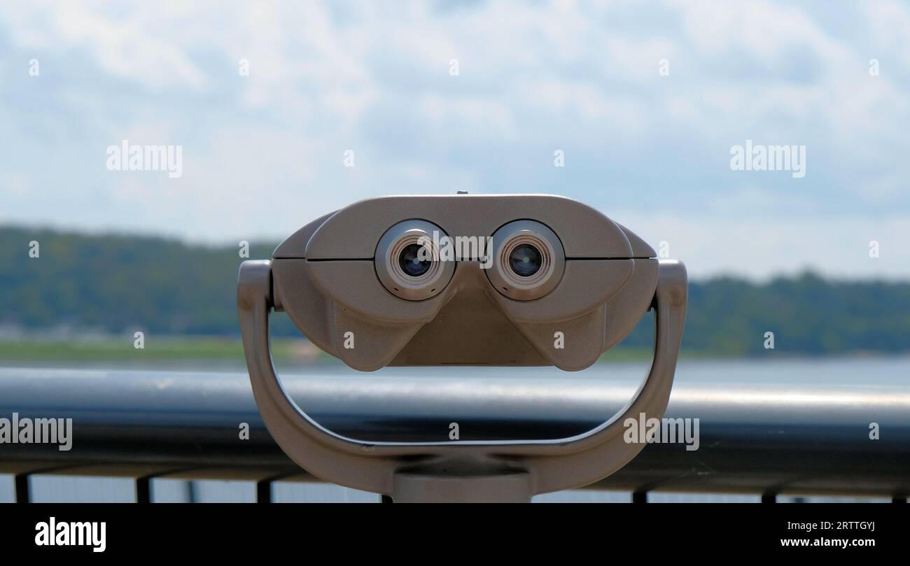 close-up photo of site-seeing binoculars Stock Photo - Alamy
