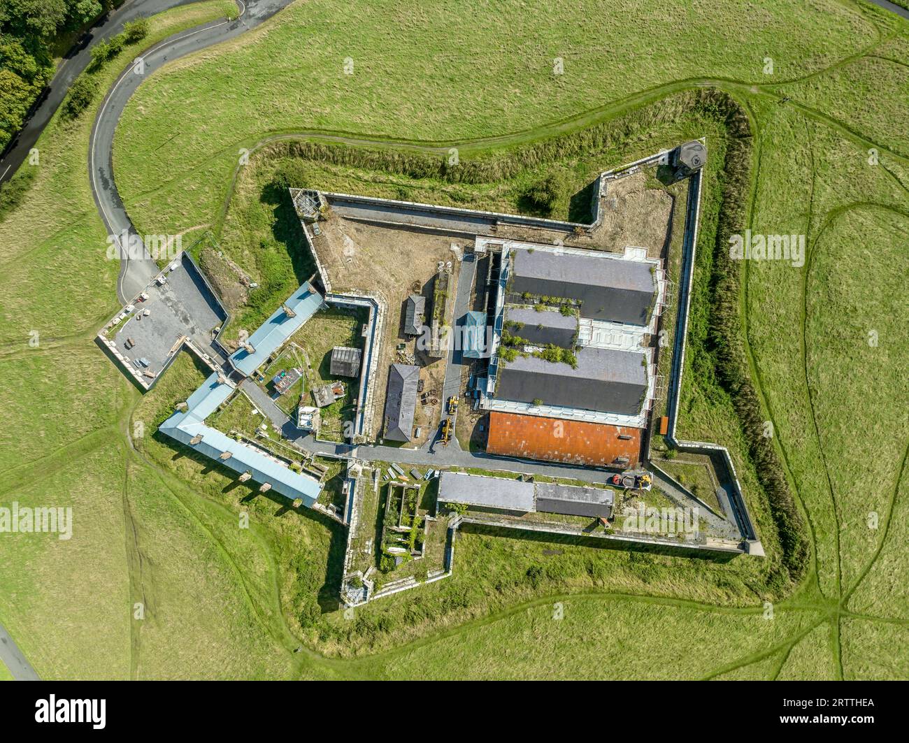 Aerial view of Dublin Magazine Fort in Phoenix park in Ireland with ...