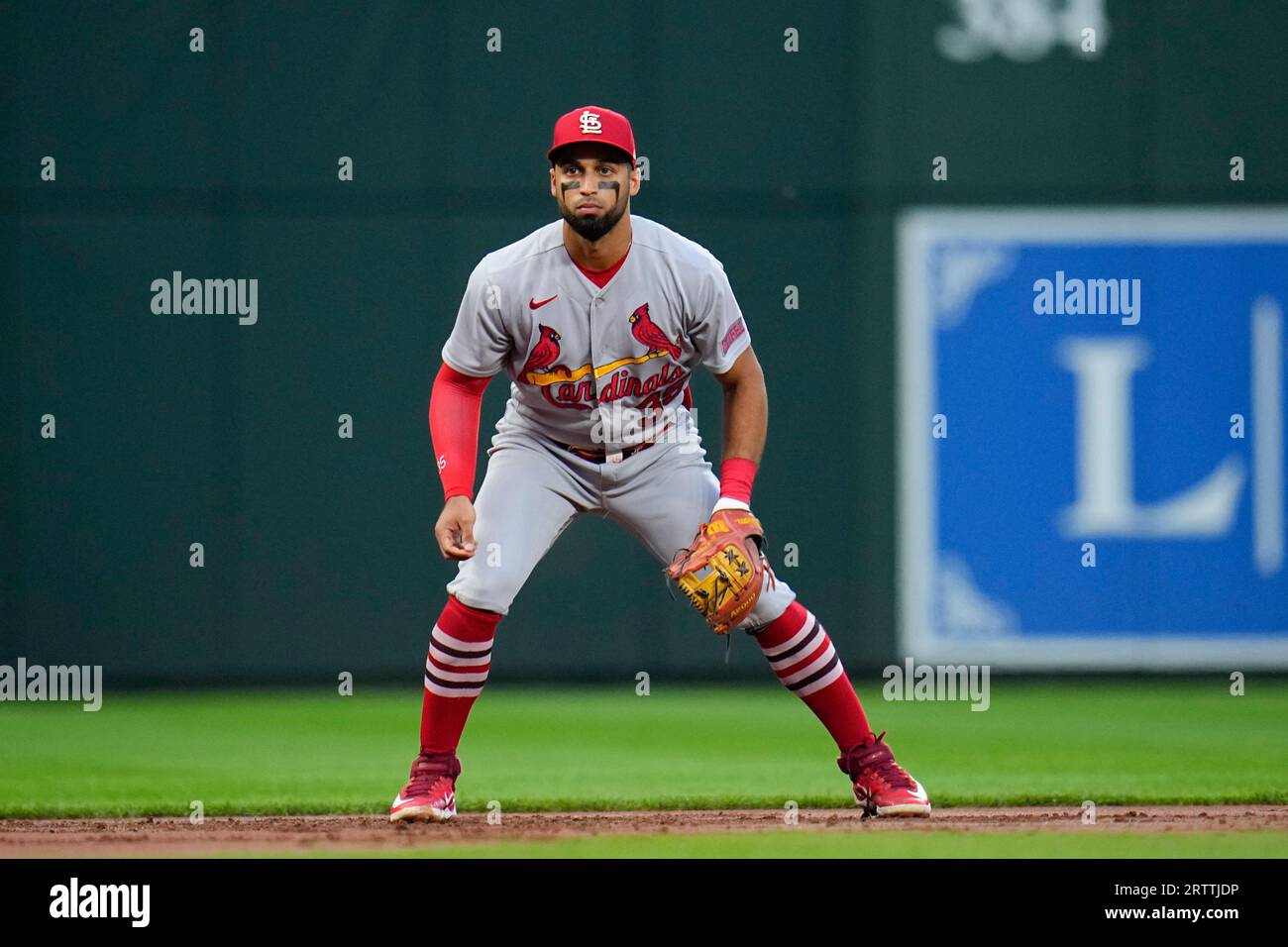 St. Louis Cardinals third baseman Jose Fermin waits for a pitch to the ...