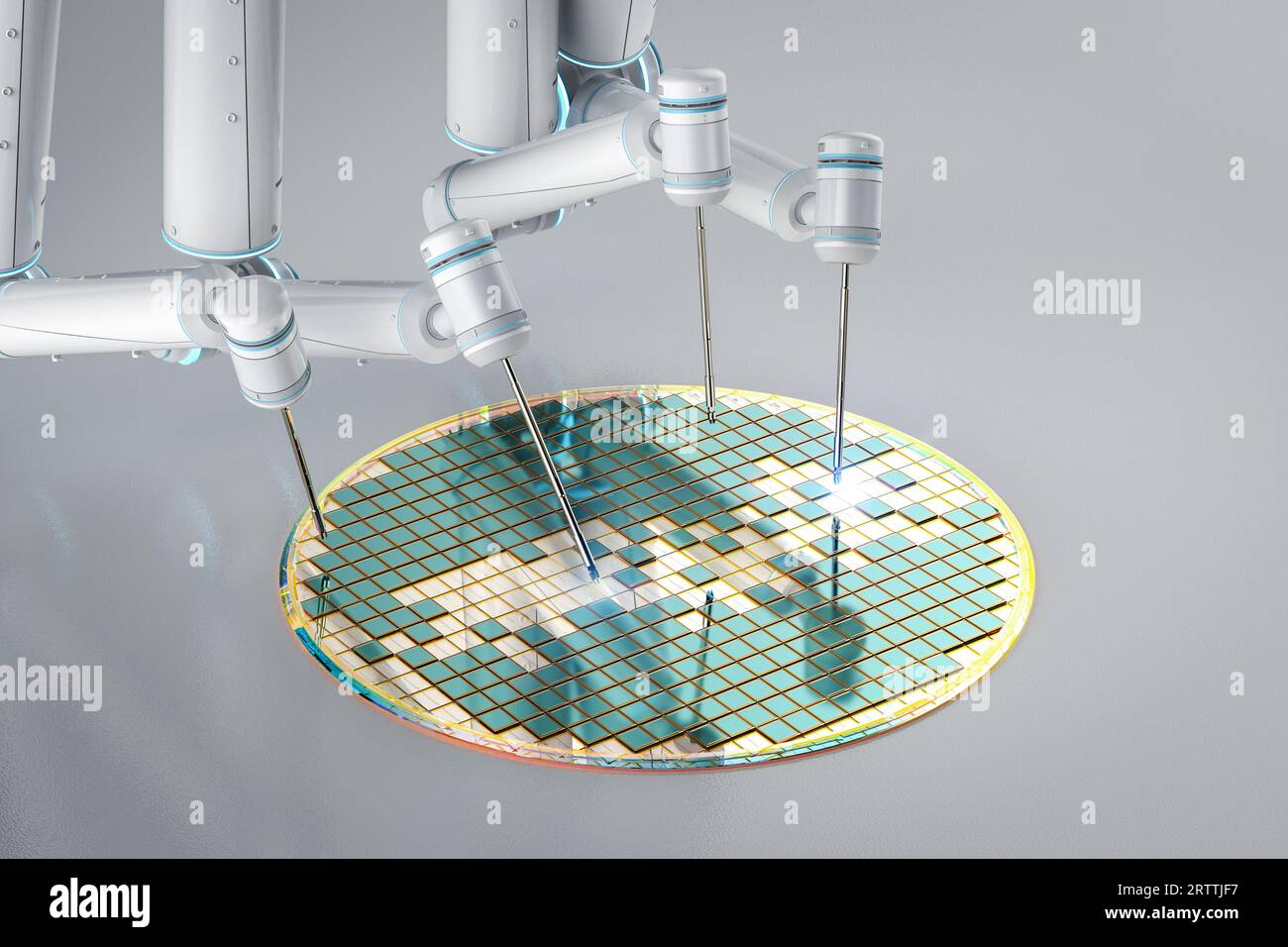 Semiconductor manufacturing with 3d rendering robotic arms with silicon ...
