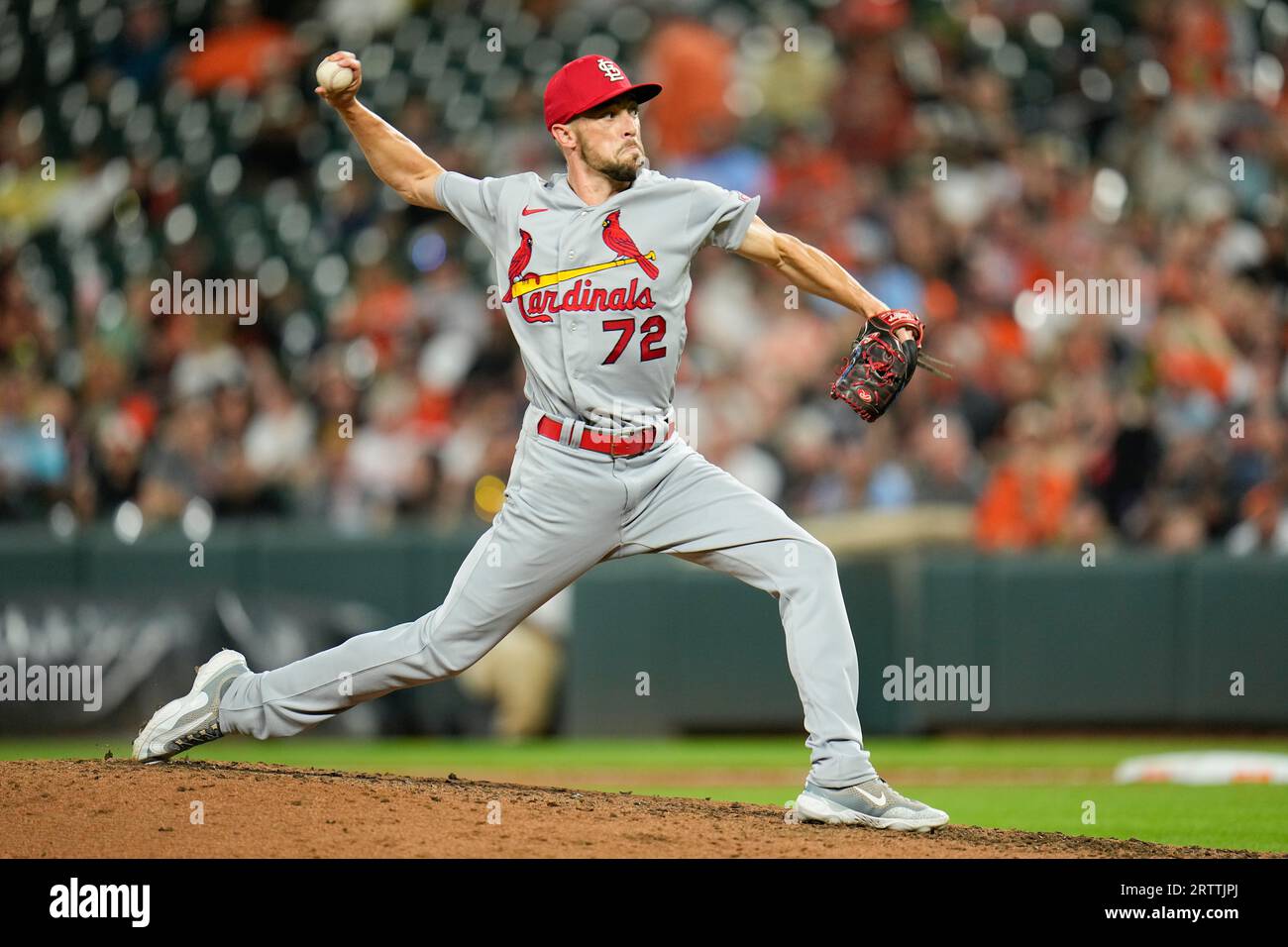 St. Louis Cardinals relief pitcher Casey Lawrence throws in the fifth ...