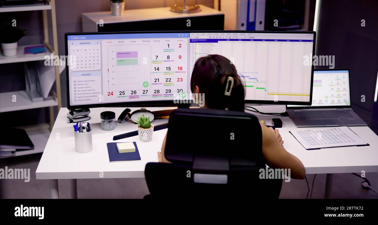 Business Schedule Calendar And Agenda Gantt Report Stock Photo - Alamy