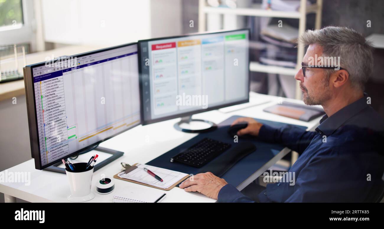 Business Schedule Calendar And Agenda Gantt Report Stock Photo - Alamy