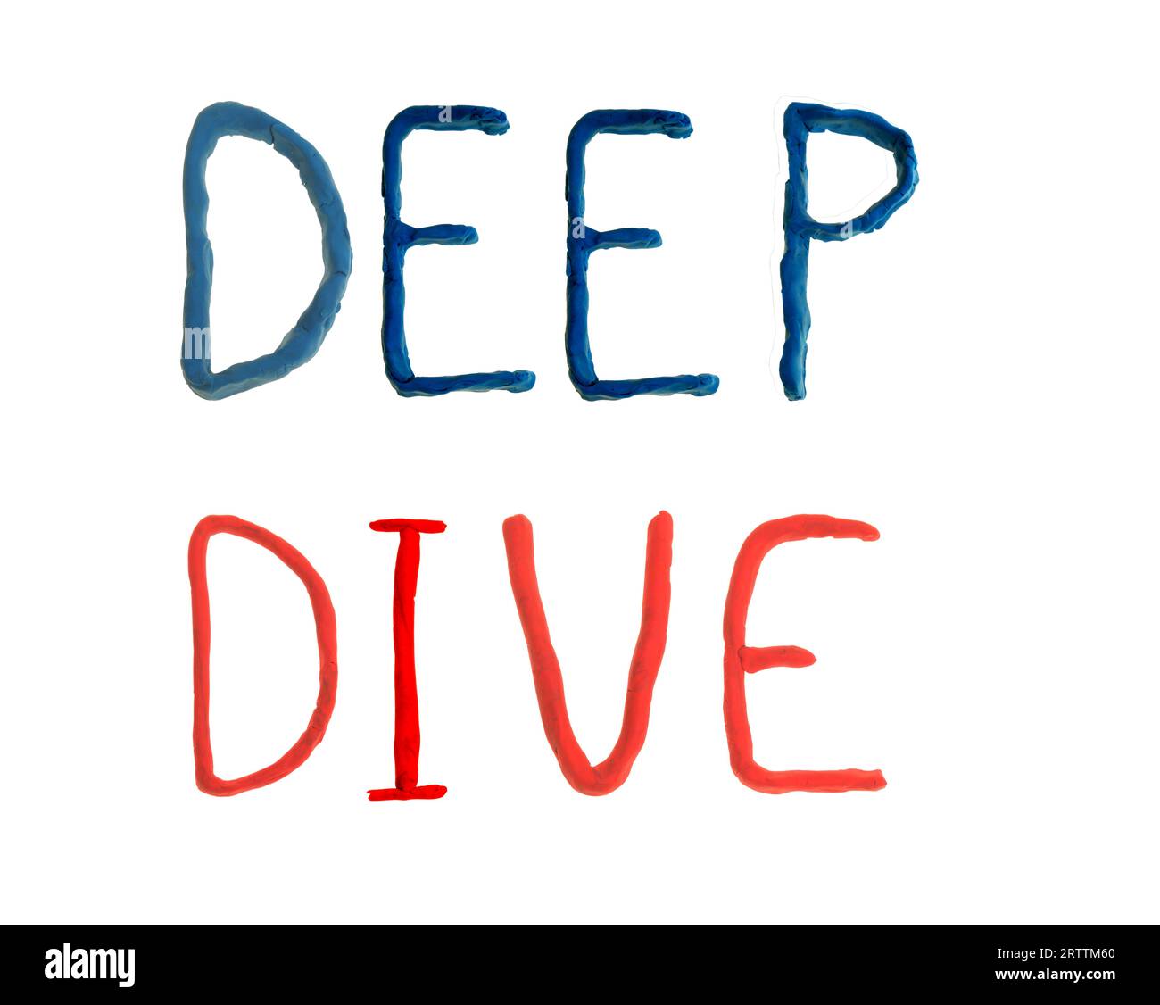 DEEP DIVE buzz words in clay, red & blue on white background Stock ... DEEP DIVE buzz words in clay, red & blue on white background Stock ...