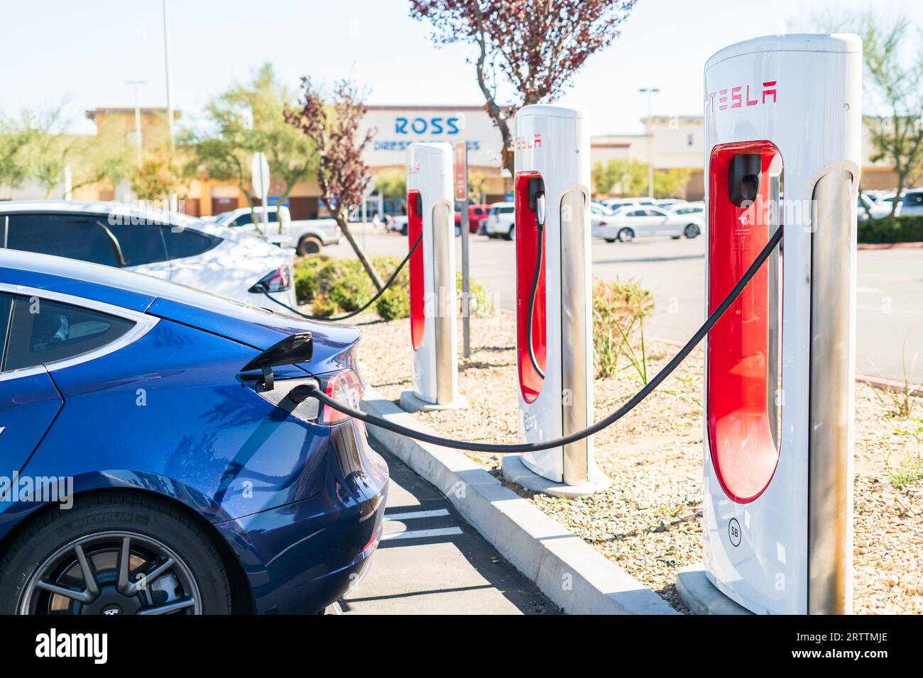 Tesla charging station Stock Photo - Alamy