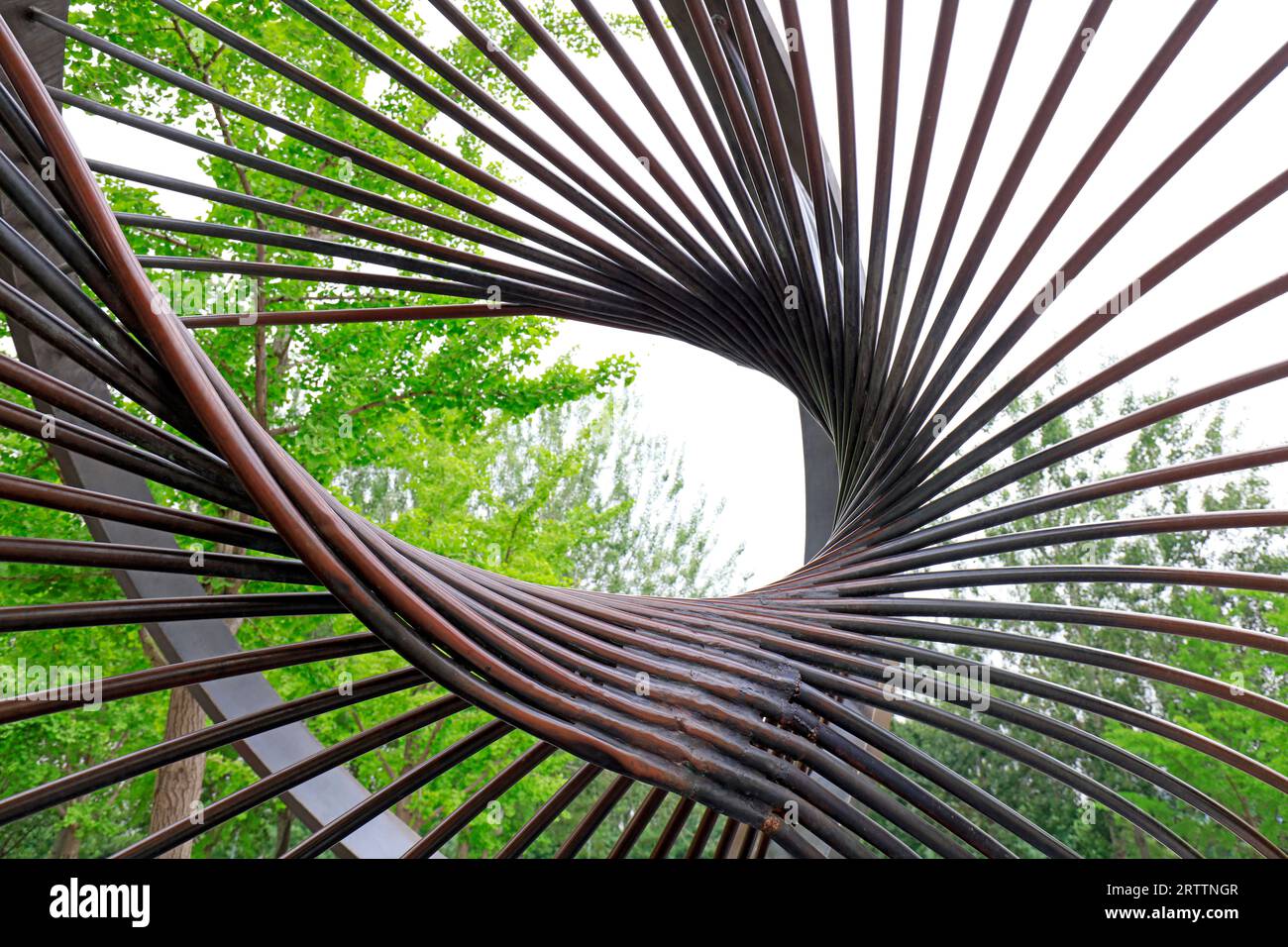 Spiral sculpture in green trees, Beijing Olympic Park Stock Photo - Alamy