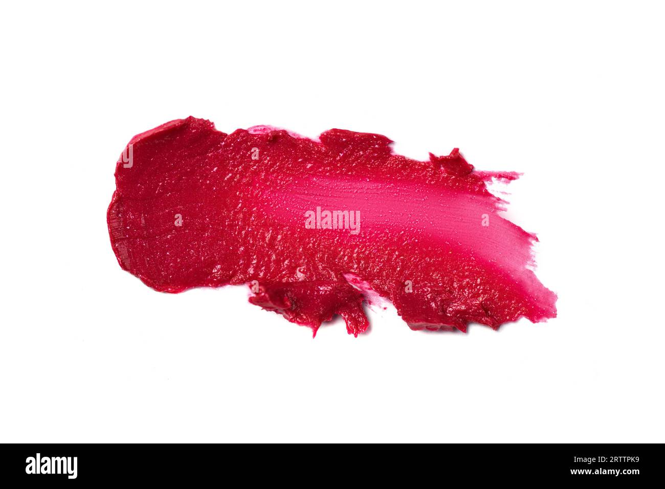 Textured smear of red lipstick isolated on white background. Smear of ...