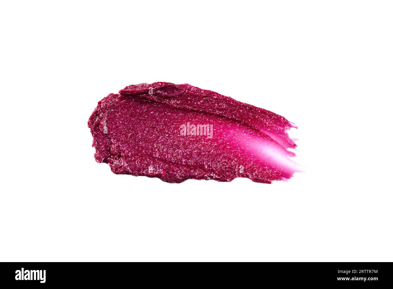 Glossy red lipstick smear isolated on white background. Swatch of lip ...