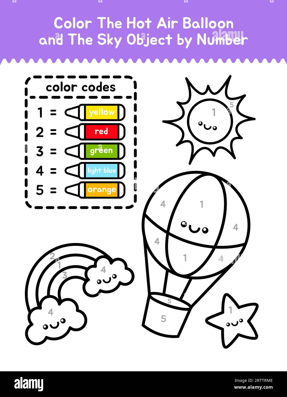 Number coloring hi-res stock photography and images - Alamy