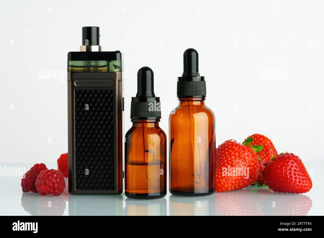 Vape smoking liquid with berry flavor close up Stock Photo - Alamy