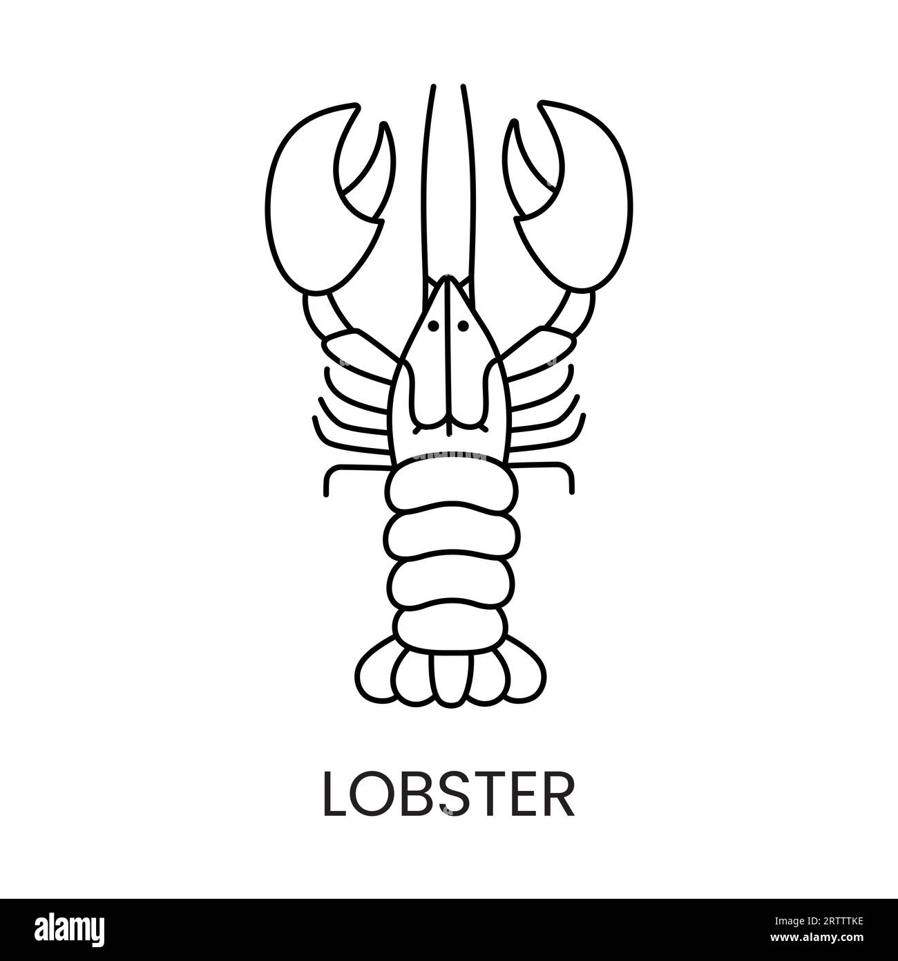 Lobster line icon in vector, seafood illustration Stock Vector Image ...