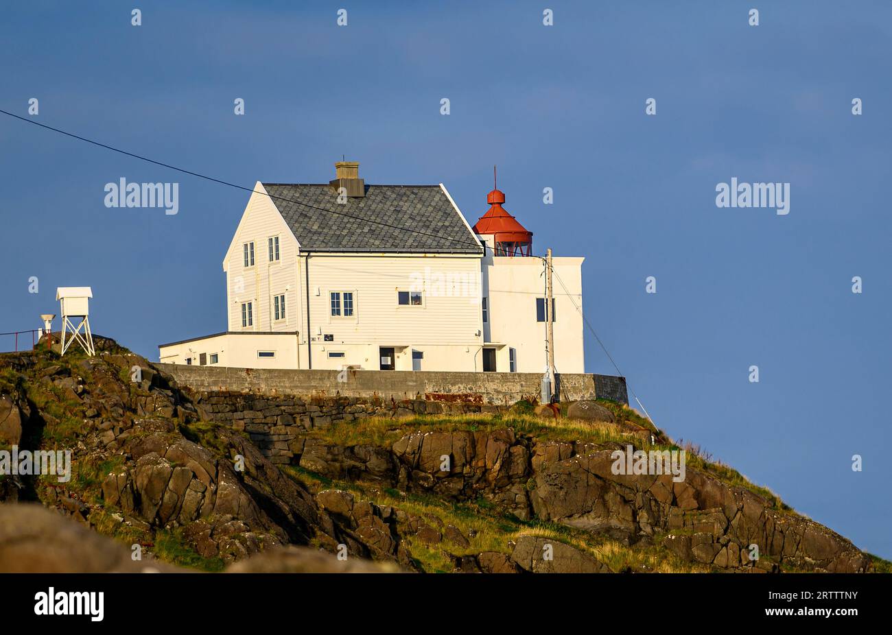 Kråkenes Lighthouse at Vågsøy (Kinn, Vestland), western Norway Stock ...