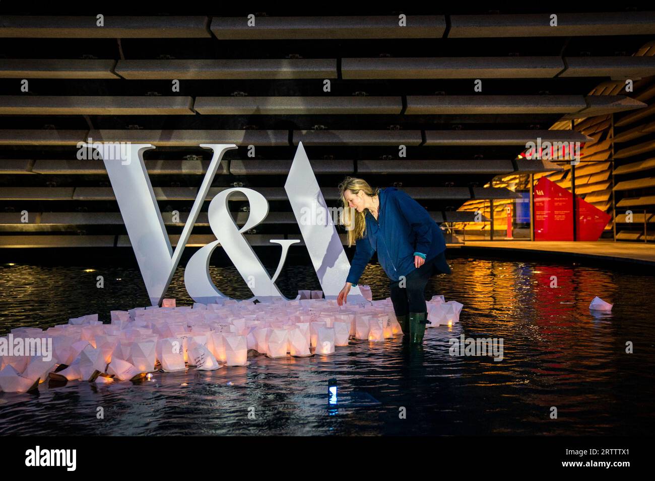 Kate Colin with her creation of hundreds of 'birthday wishes' floating ...