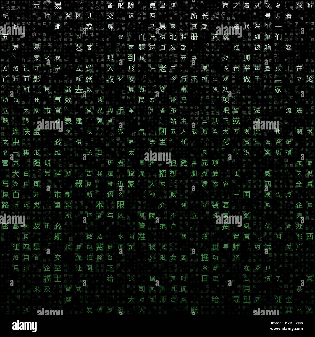 Matrix background. Elements of Chinese Simplified Characters ...