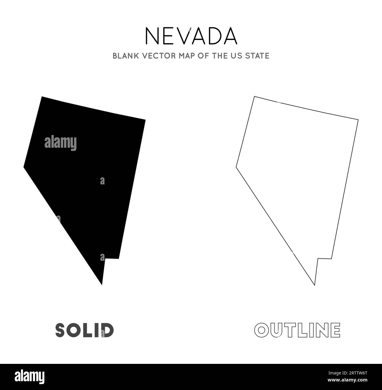 Nevada map. Blank vector map of the Us State. Borders of Nevada for ...
