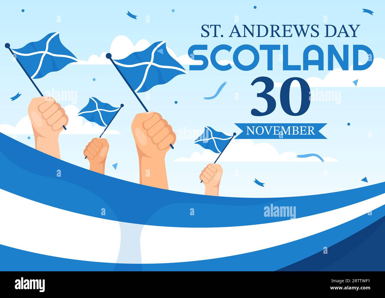 Happy St Andrew Day Vector Illustration on 30 November with Scotland ...