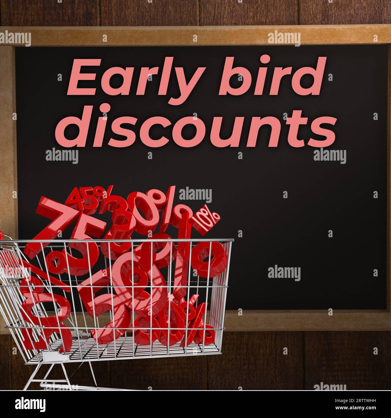 Early bird discounts text in pink with various red percentage numbers ... Early bird discounts text in pink with various red percentage numbers ...