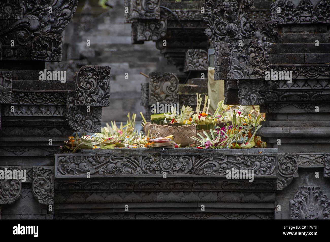 Balinese offerings on an altar Stock Photo - Alamy