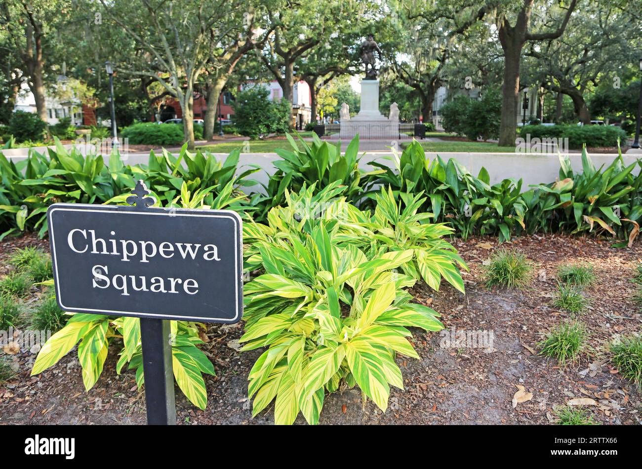 Sign in Chippewa Square - Savannah, Georgia Stock Photo - Alamy
