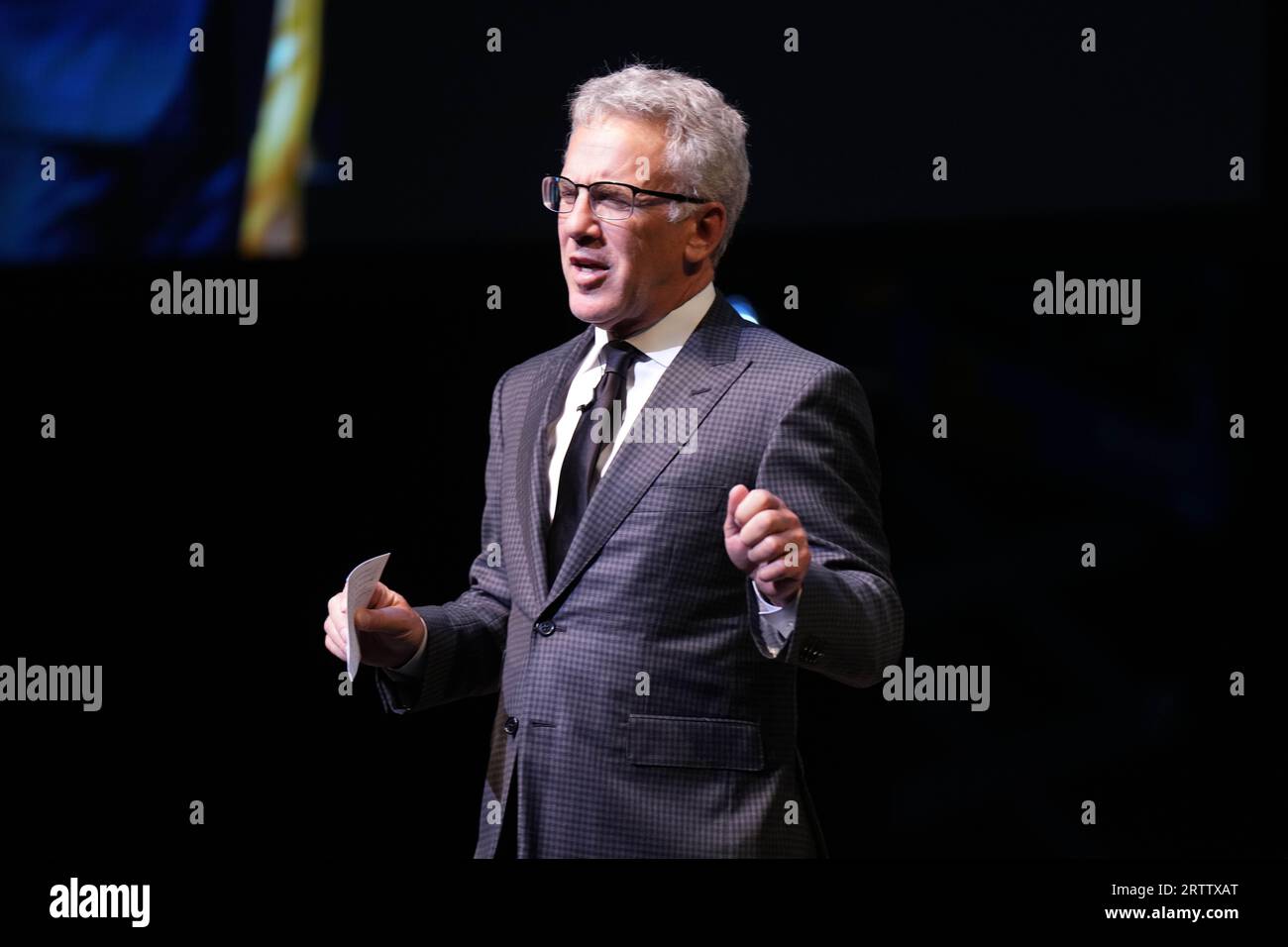Eugene, United States. 14th Sep, 2023. Neil Everett emcees the ...
