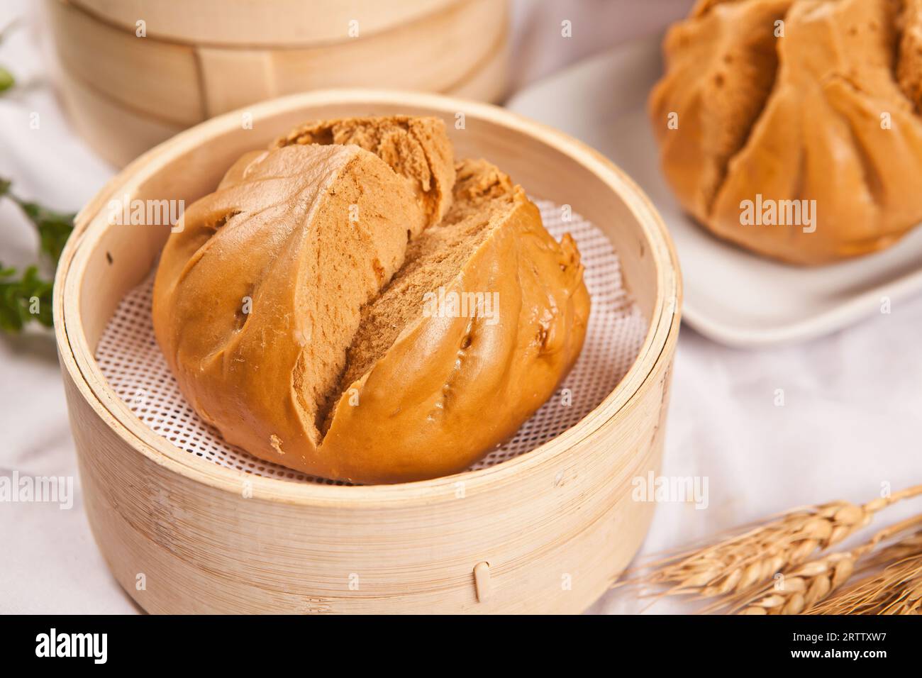 Brown Sugar Steamed Buns,chinese bun,bao zi Stock Photo - Alamy