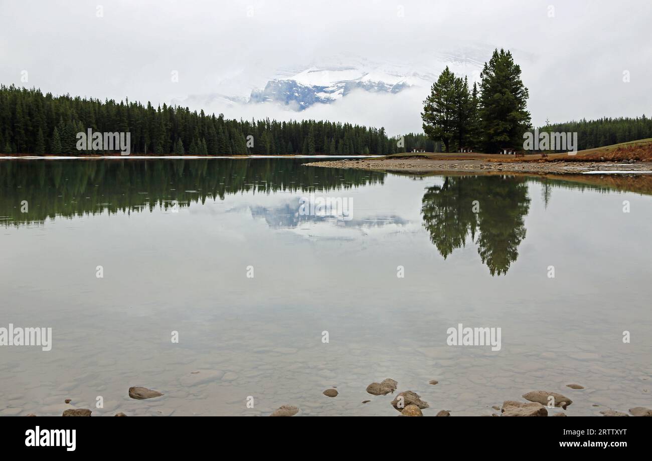 Mt Girouard and trees - Banff National Park, Canada Stock Photo - Alamy