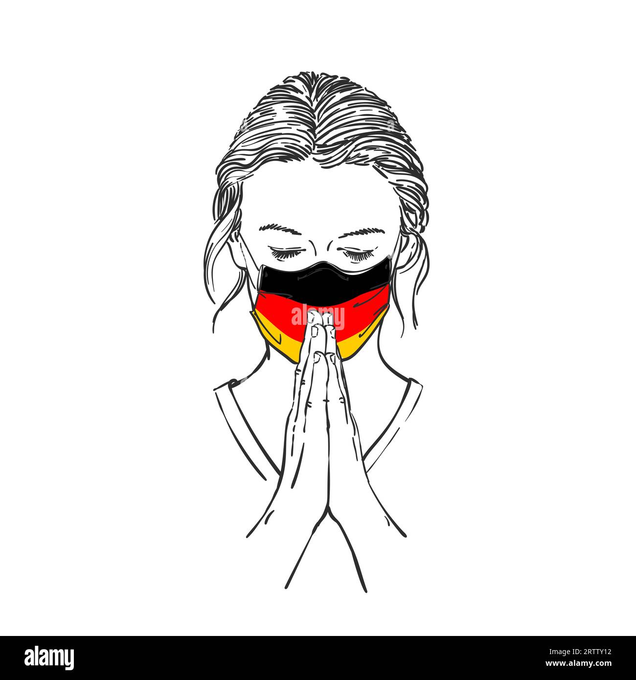Woman praying hands drawing hi-res stock photography and images - Alamy