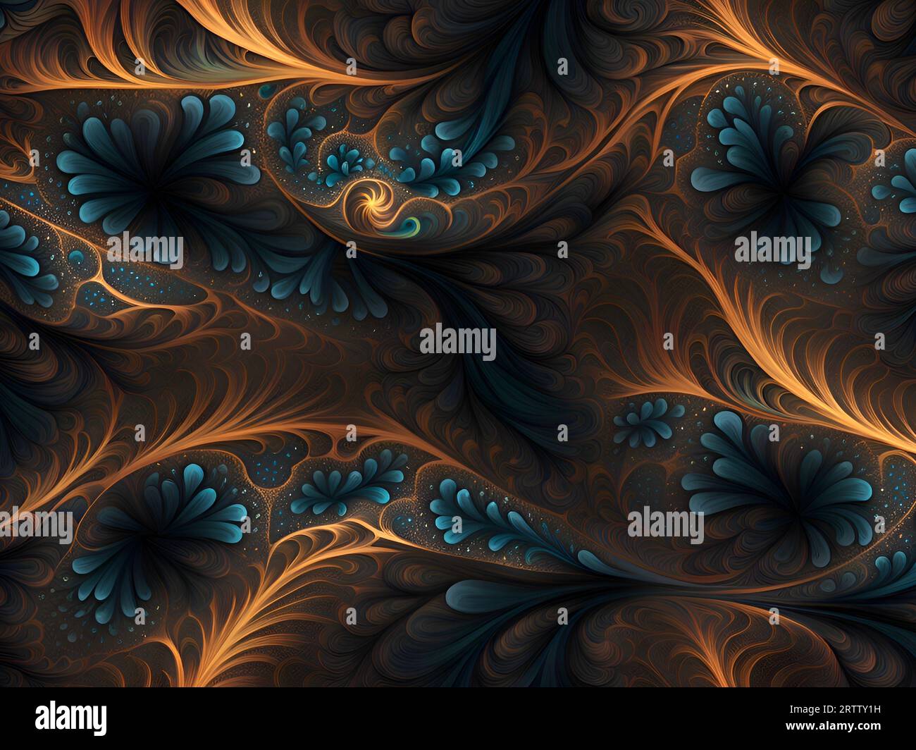 This vibrant image features an abstract fracturing pattern of blue and ...