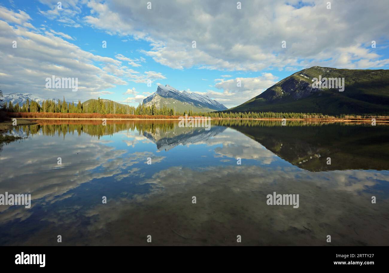 Mt Rundle in blue - Banff National Park, Canada Stock Photo - Alamy