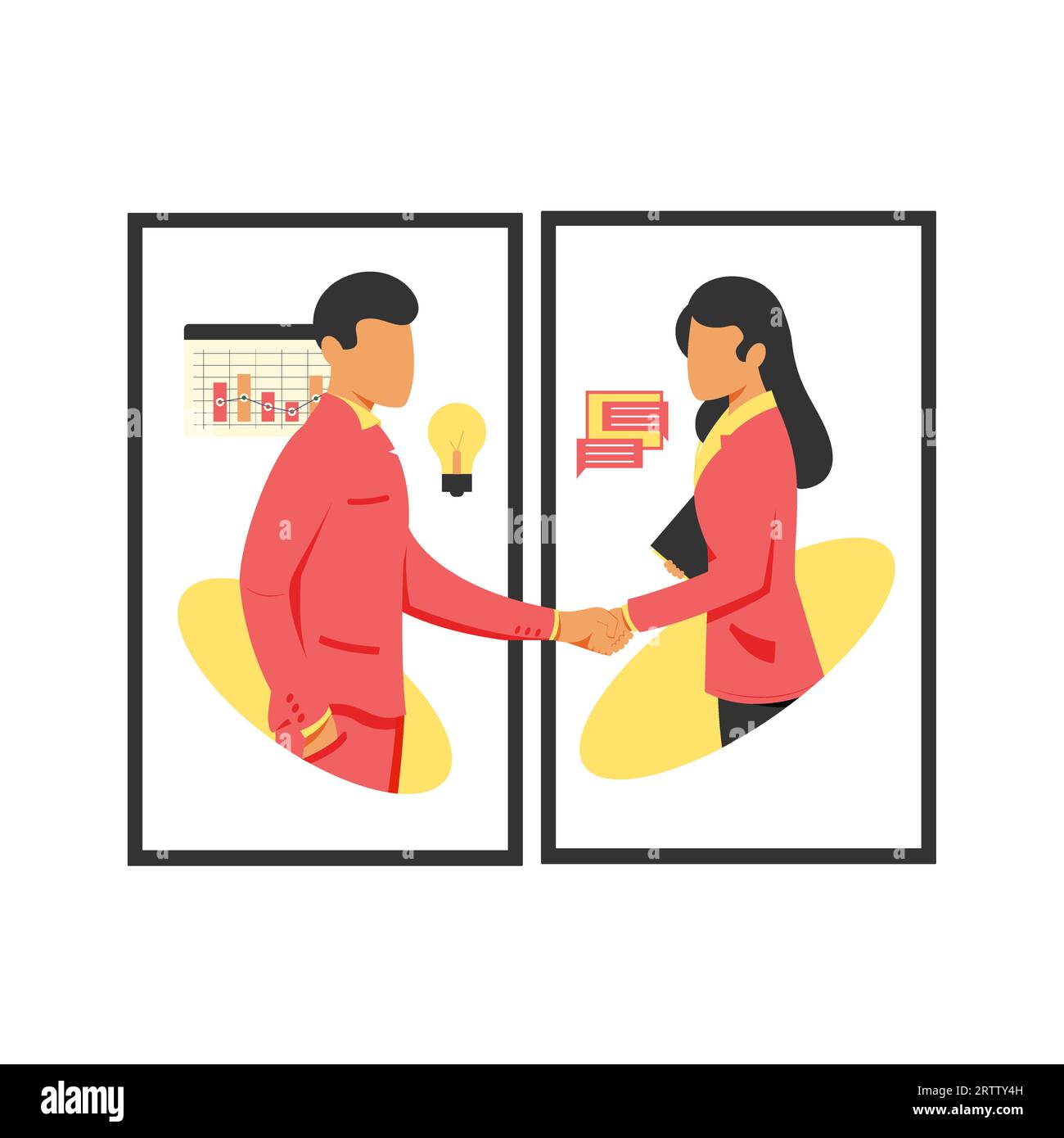 Smiling businesswoman businessman Stock Vector Images - Alamy