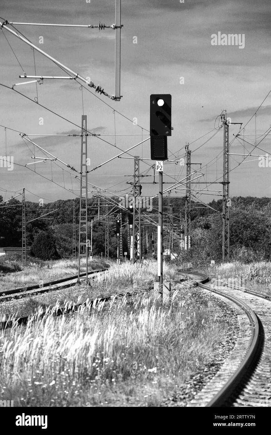 Dark clouds electric pole Black and White Stock Photos & Images - Alamy