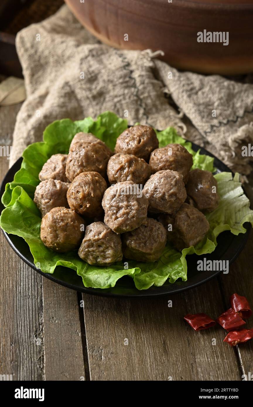 handmade beef ball for hot pot,yakiniku, sukiyaki and shabu used Stock ...