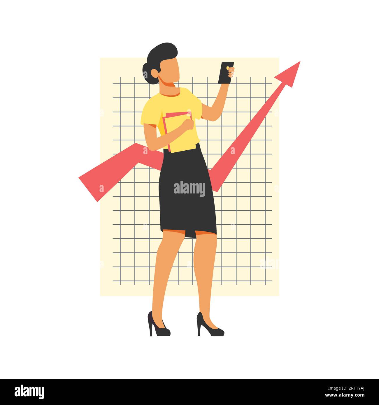 Businesswoman work on notebook Stock Vector Images - Alamy