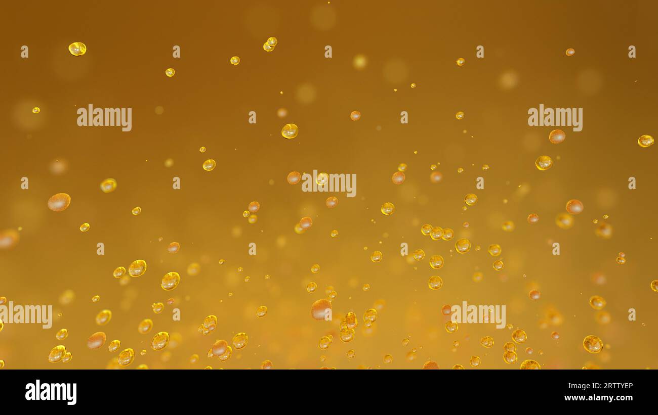 Sparkling Fizz Bubbles on Gold Background Stock Photo - Alamy