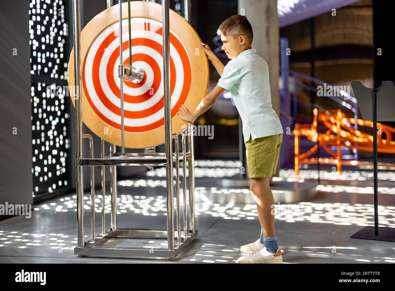 Little boy visits a science museum Stock Photo - Alamy