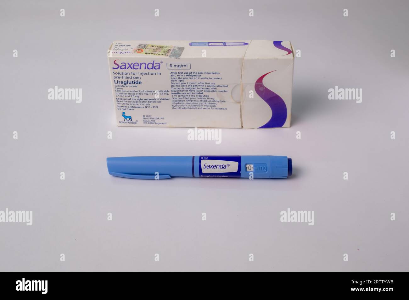 photo of injection weight loss pen saxenda Stock Photo - Alamy
