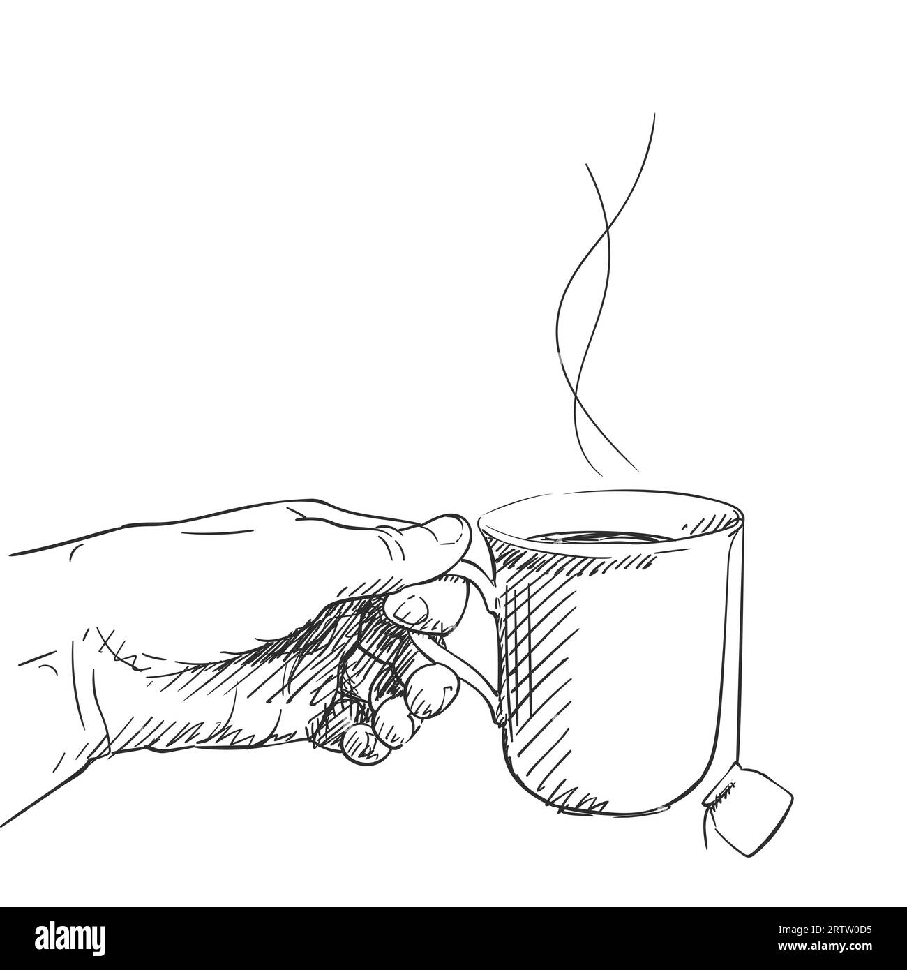 Hand holding cup Black and White Stock Photos & Images - Alamy