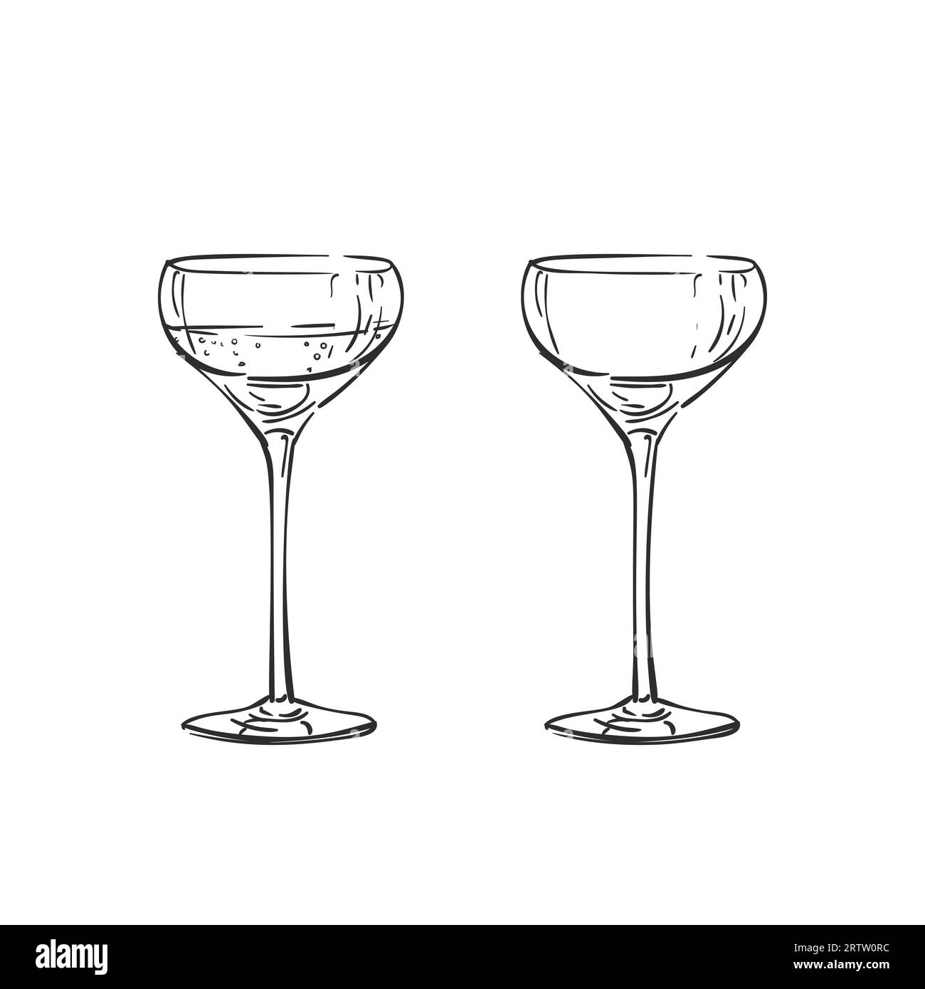 Empty champagne coupe Stock Vector Images - Alamy