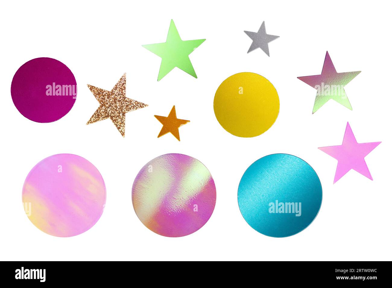 Set of various confetti isolated on white background. Variety confetti ...