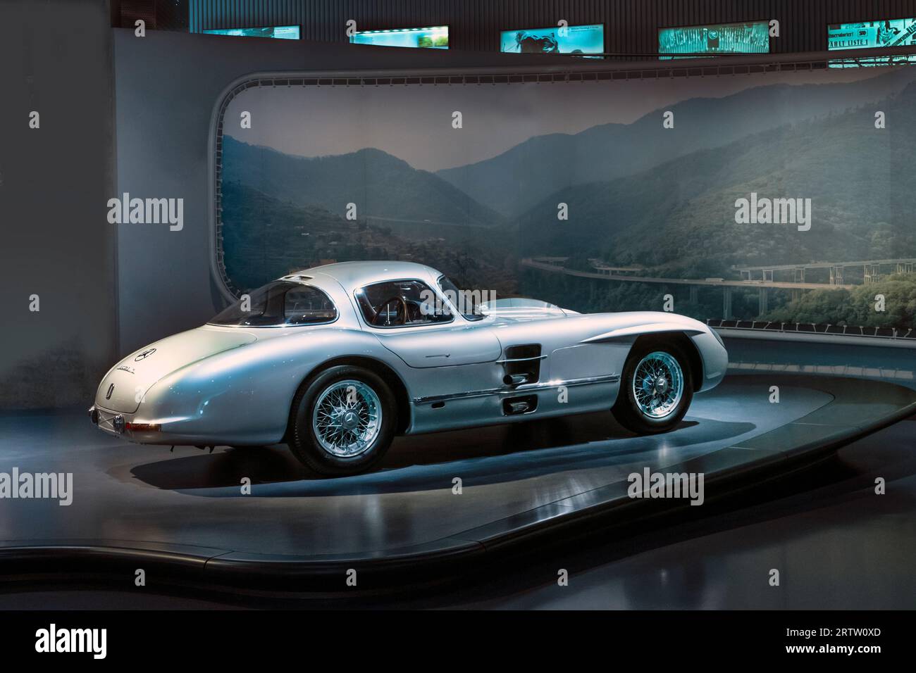 1955 Mercedes SLR Uhlenhaut Coupe racing car at the Mercedes-Benz Museum Stuttgart Germany Stock ...