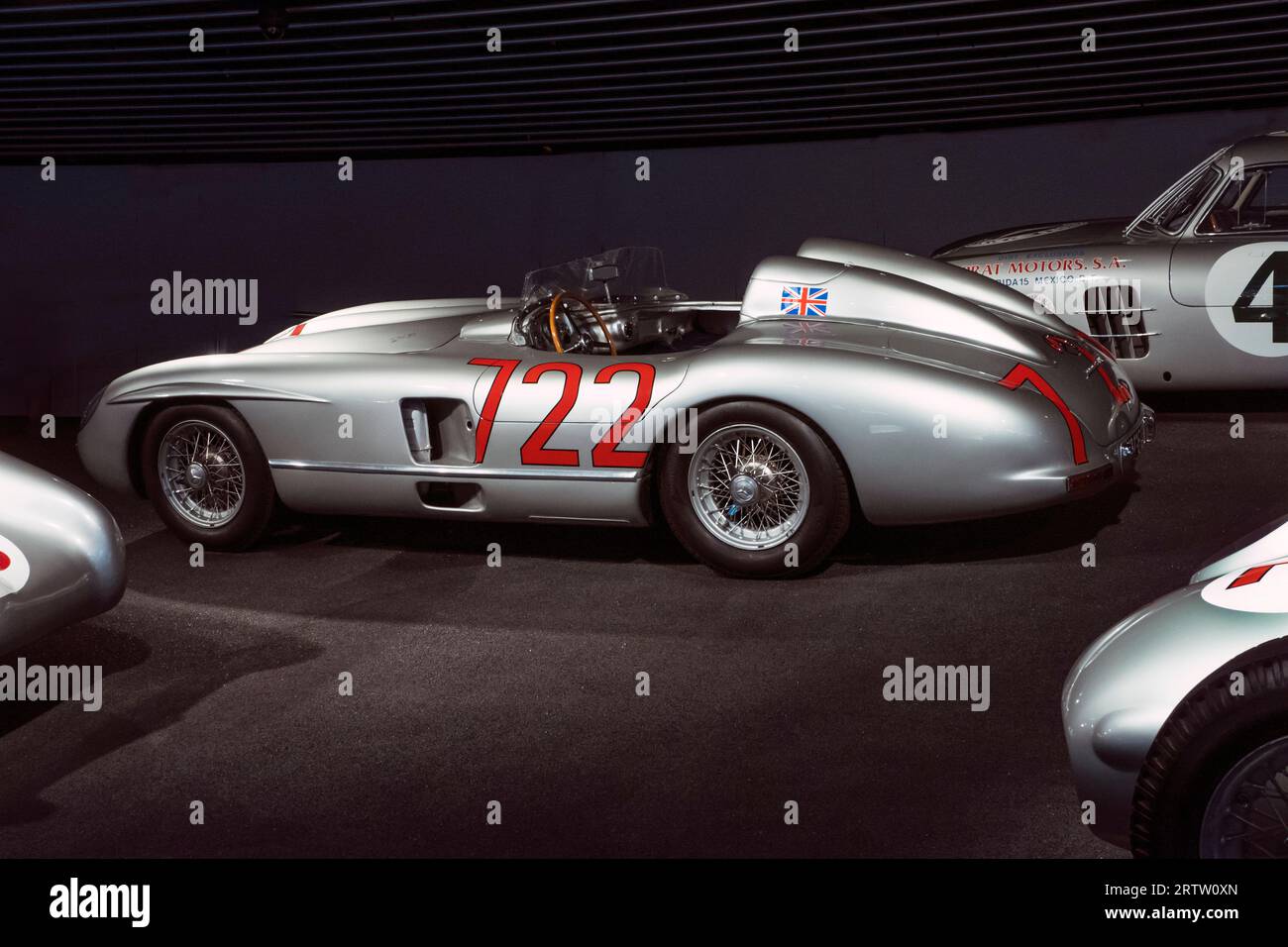 1955 Mercedes SLR Stirling Moss racing cars at the Mercedes-Benz Museum ...