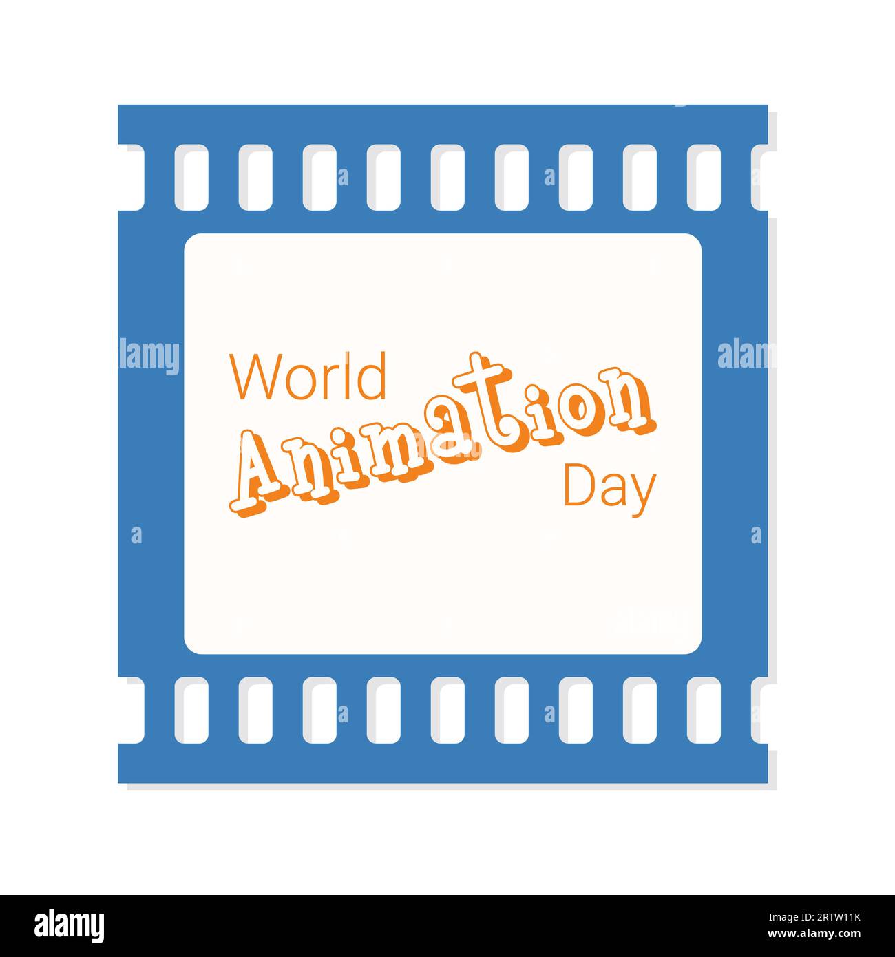 World animation day frame cadr with inscription, isolated, white ...