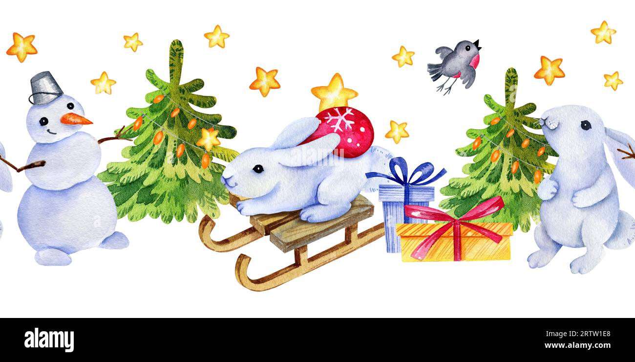 Cartoon christmas border hi-res stock photography and images - Alamy