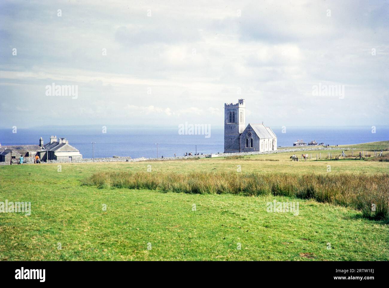 Churhc on Lundy island, Bristol Channel, north Devon, England, UK ...