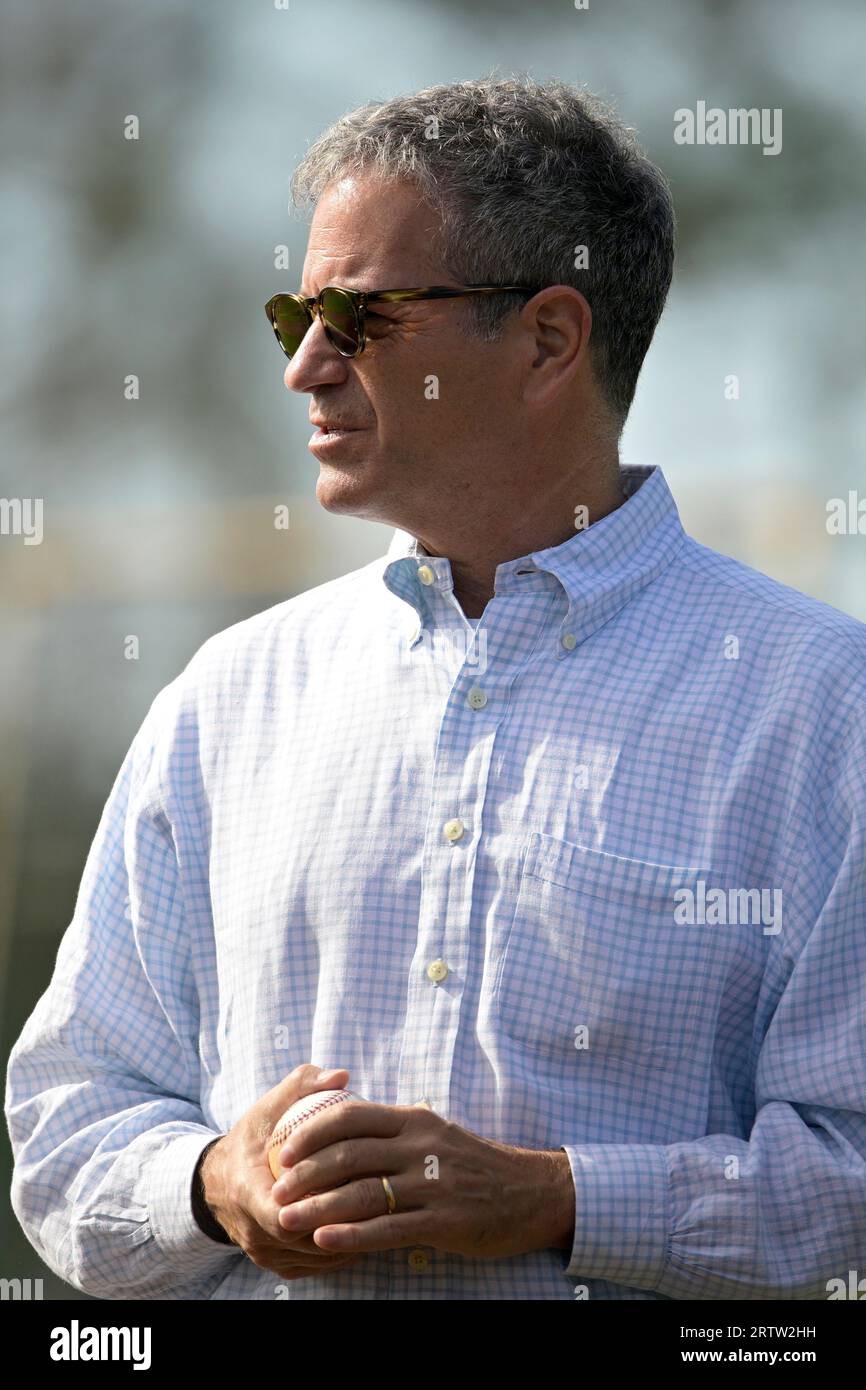 Tampa Bay Rays principal owner Stuart Sternberg watches players work ...